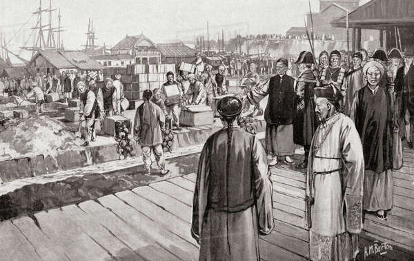 Commissioner Lin with an imperial commission from the Daoguang Emperor ...