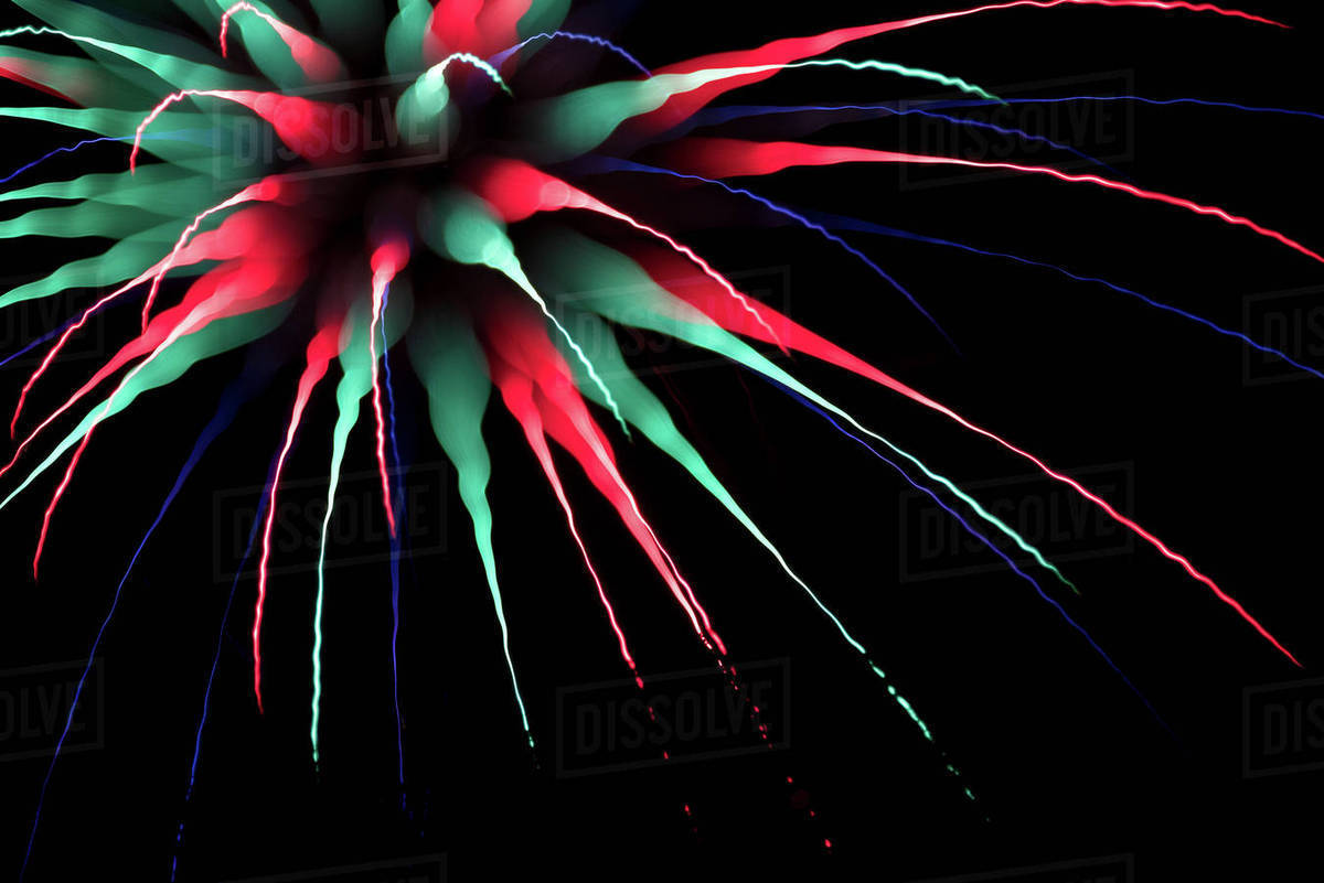 Abstract Multi-Coloured Firework Burst Using Focus Pull. - Royalty-free ...