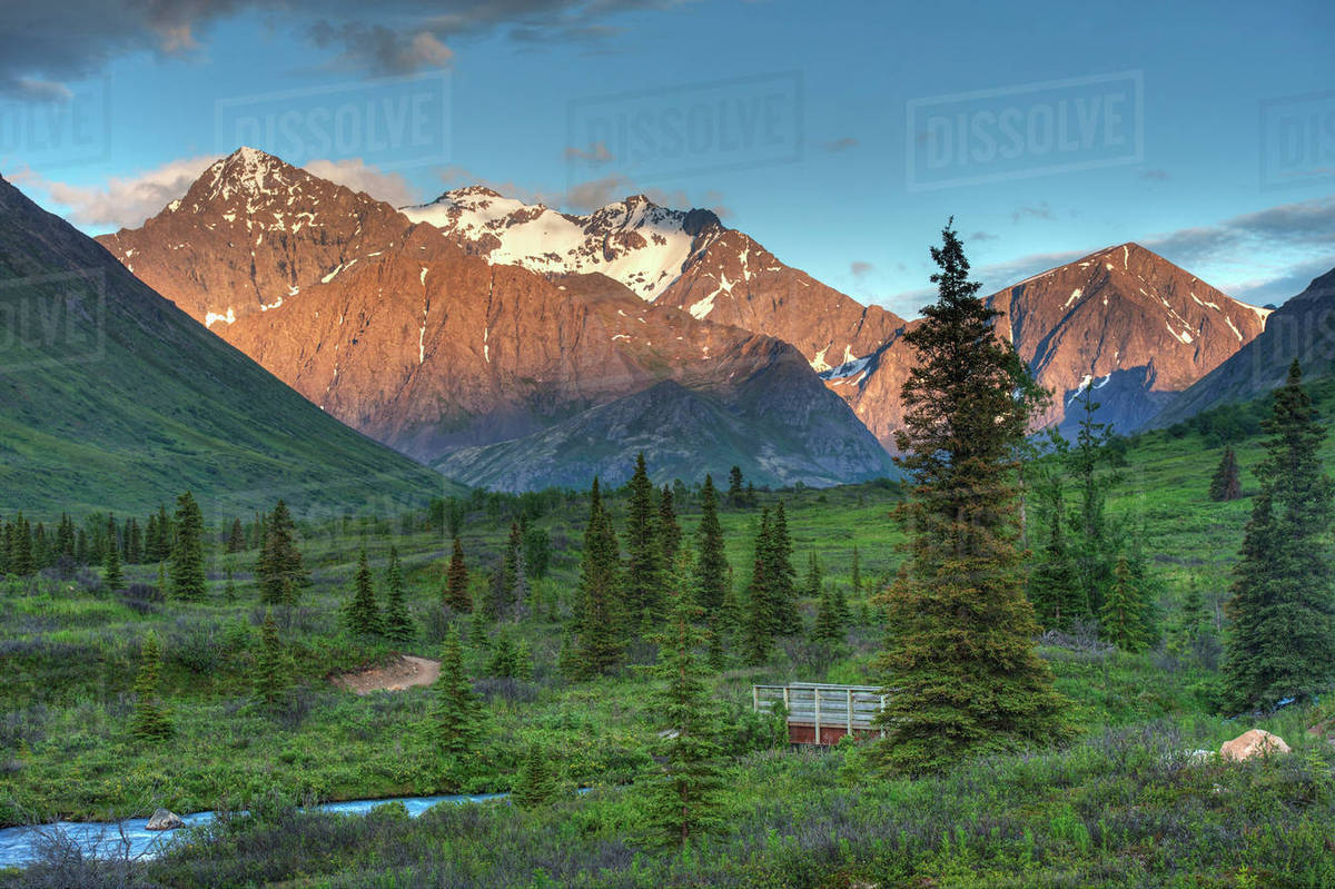 South Fork Near Eagle River At Sunset On A Summer Day In South Central ...