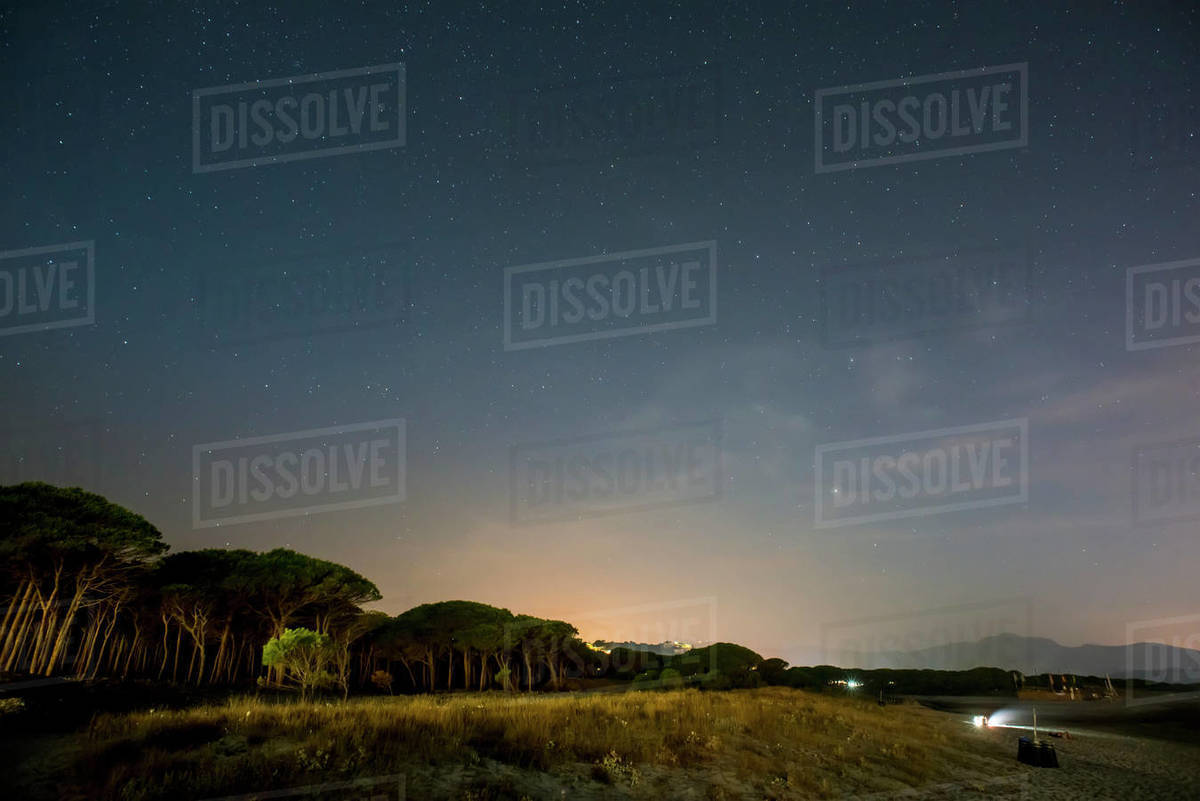 Santa Lucia At Night; Santa Lucia, Sardinia, Italy - Royalty-free Stock ...