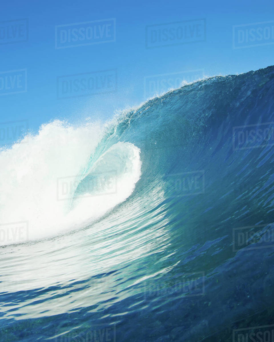 Blue Ocean Wave, View From In The Water - Royalty-free Stock Photo ...