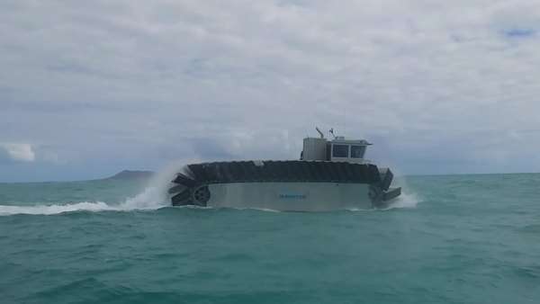 Footage of the Ultra Heavy-Lift Amphibious Connector (UHAC) at Marine ...