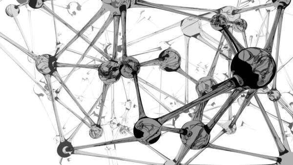 Background animation of a glass, neuron-like structure, representing a ...