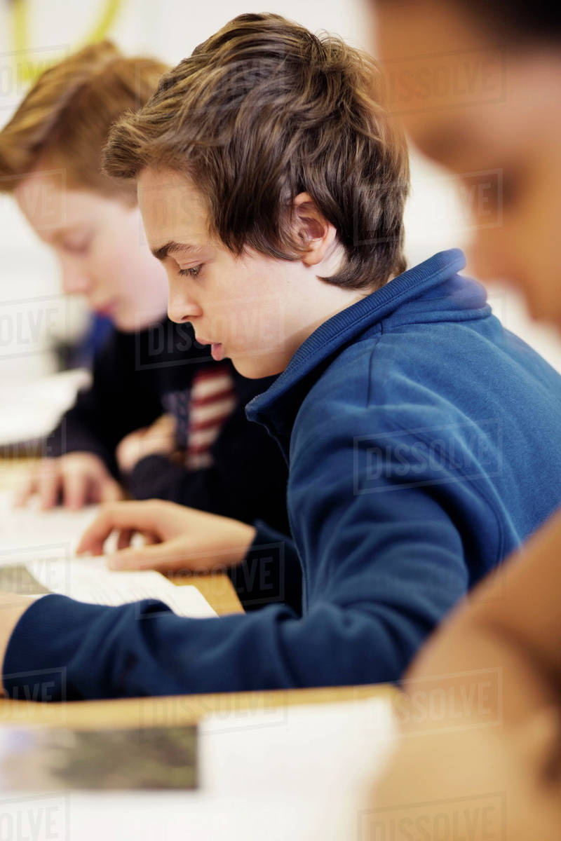 High school students studying in classroom - Royalty-free Stock Photo ...