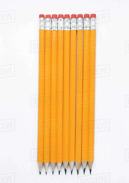 Nine sharp pencils - Stock Photo - Dissolve