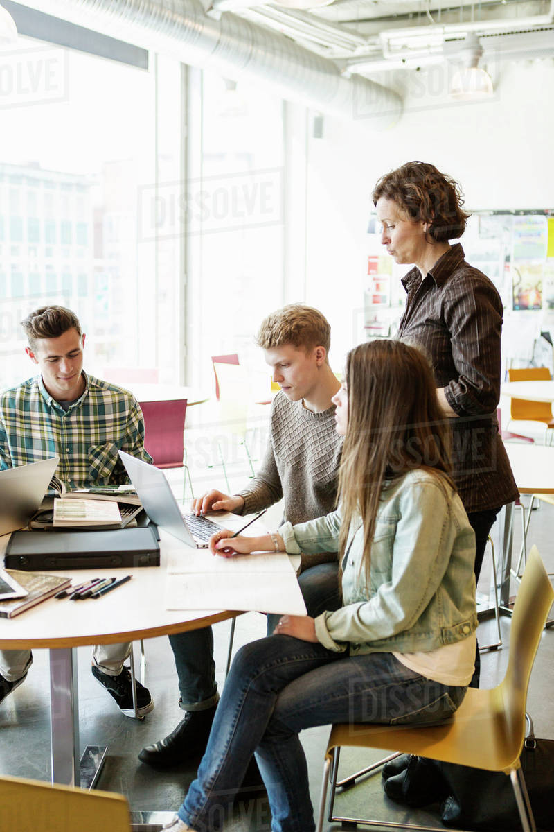 Professor training students in university classroom - Stock Photo ...