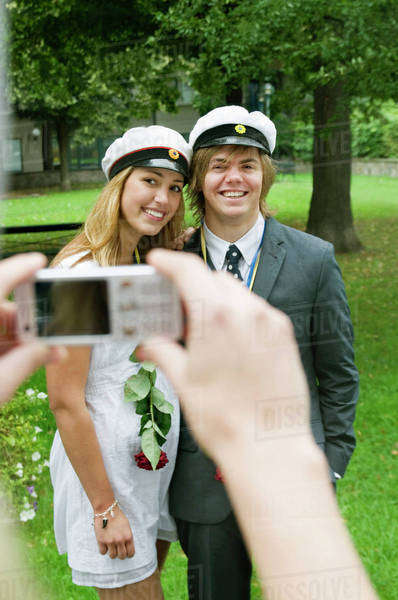 Female nd Male students beeing photographed - Royalty-free Stock Photo ...