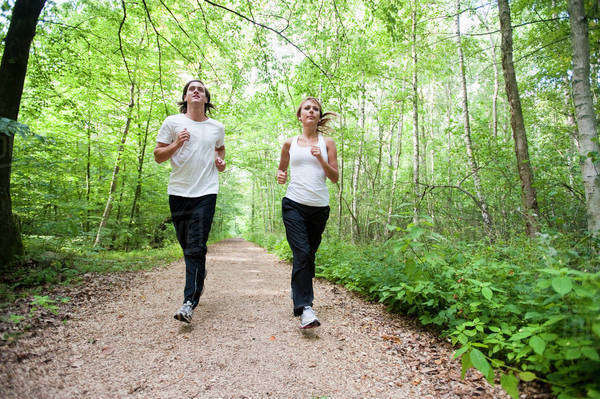 Run in woods - Stock Photo - Dissolve