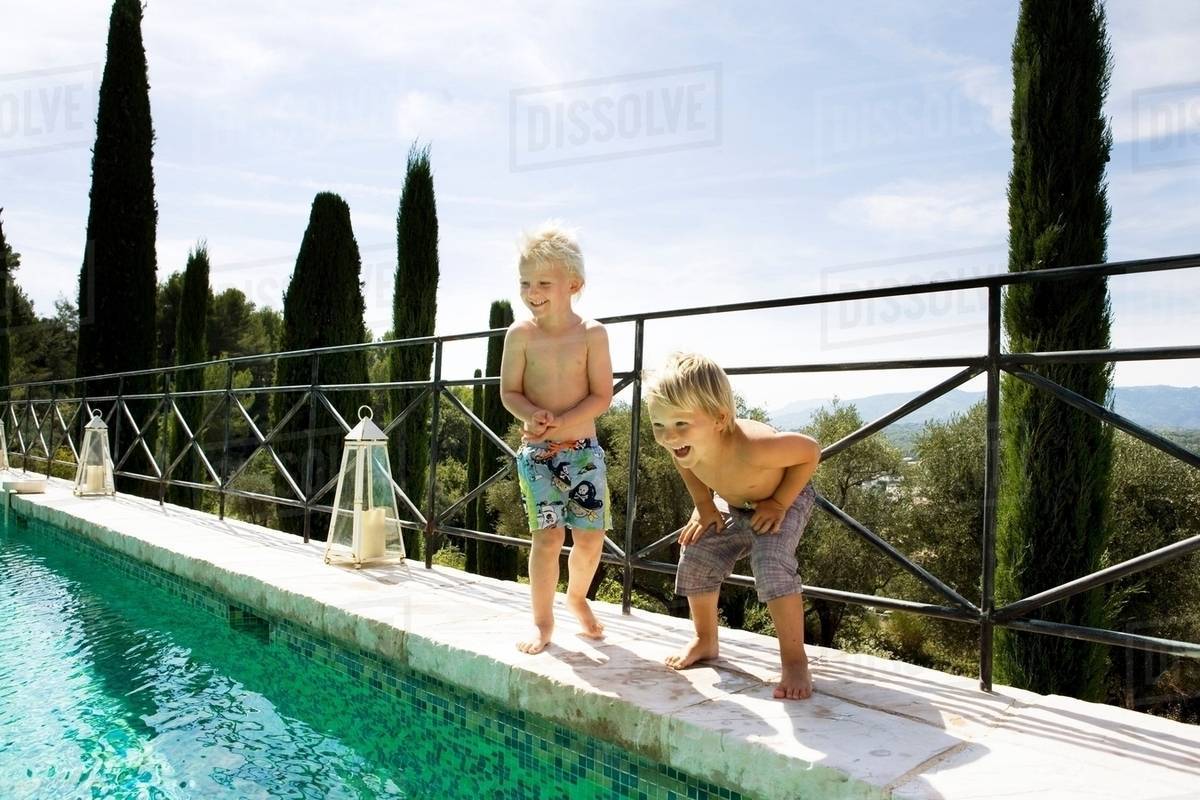 2 boys at pool - Royalty-free Stock Photo | Dissolve