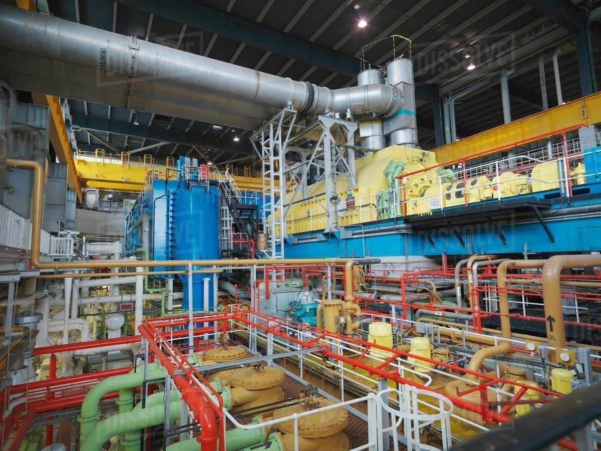 Turbine Hall of Nuclear Power Station - Stock Photo - Dissolve