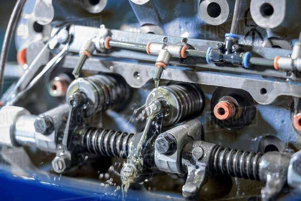 Valve rotator being tested in automotive parts factory - Stock Photo ...