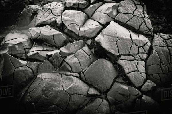 Close up of cracks in rock formations - Stock Photo - Dissolve