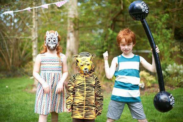 Group of children wearing fancy dress costumes, portrait - Stock Photo ...