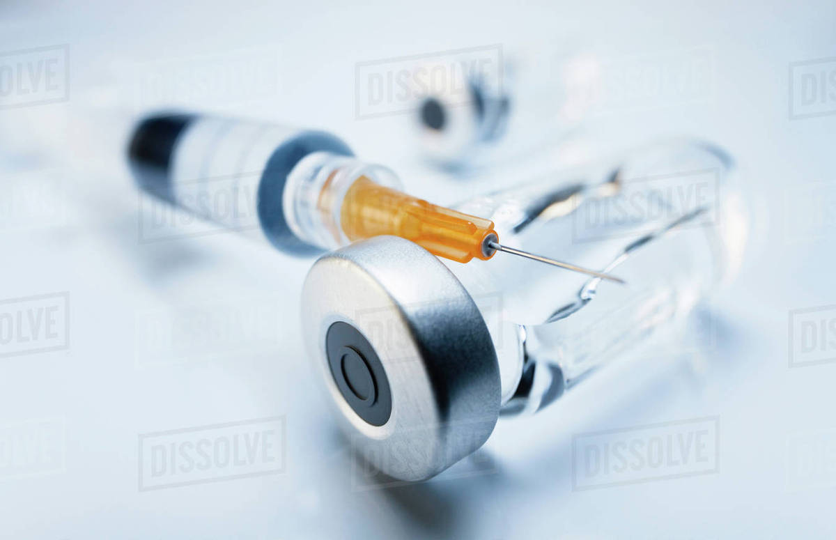 Injectable medications in sealed vials and a disposable plastic medical ...