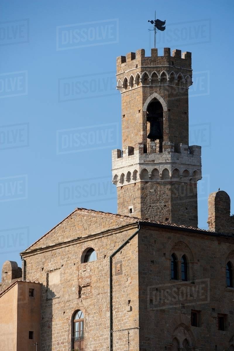 Weathervane on tower of brick building - Royalty-free Stock Photo ...