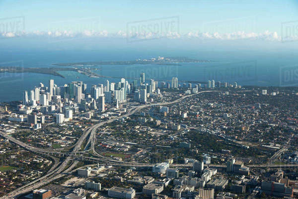 Aerial view of downtown Miami - Royalty-free Stock Photo | Dissolve