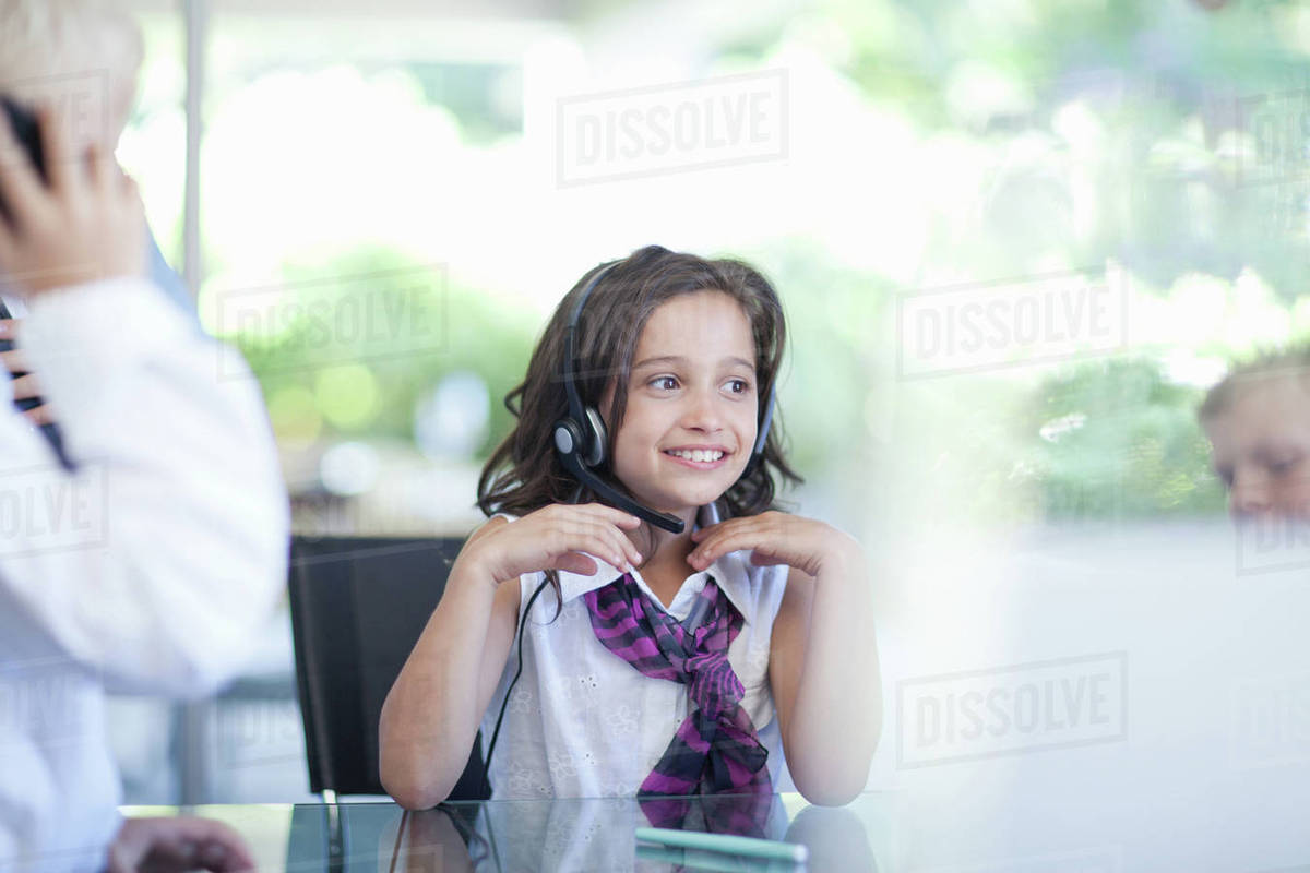 Children playing business people at desk - Royalty-free Stock Photo ...