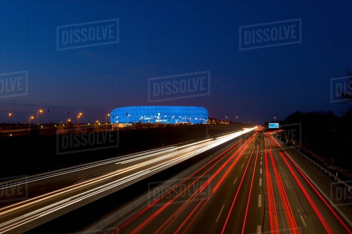 Time lapse view of Autobahn traffic - Stock Photo - Dissolve