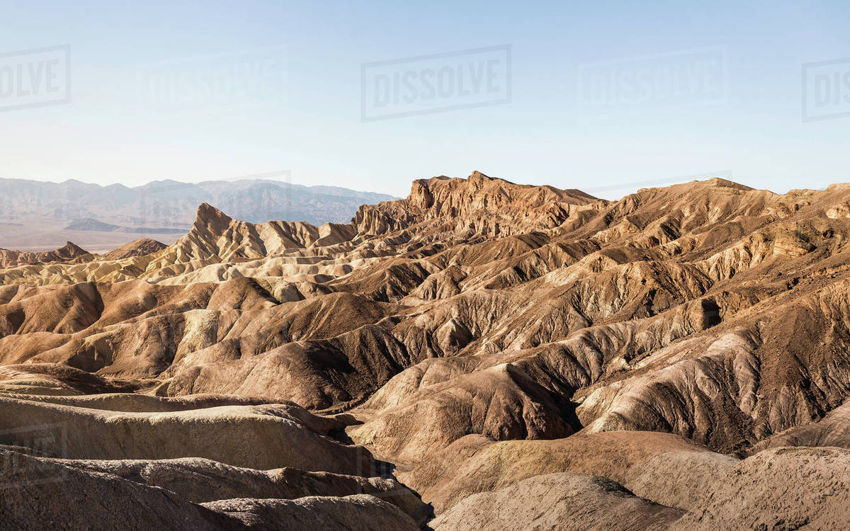 Zabriskie Point rock formation landscape in Death Valley National Park ...