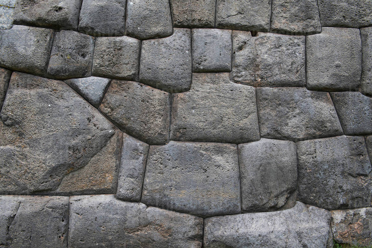 Stonewall at Sacsayhuaman, an ancient site of the Inca's above Cusco ...