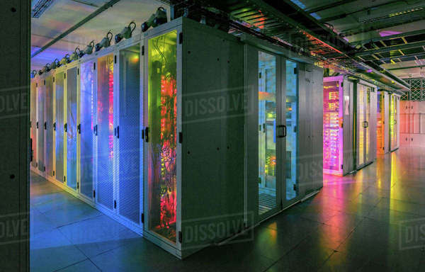 Corridors in data center - Stock Photo - Dissolve