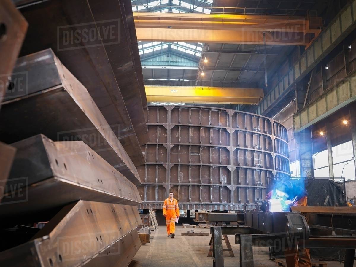 Engineer in marine fabrication factory - Stock Photo - Dissolve