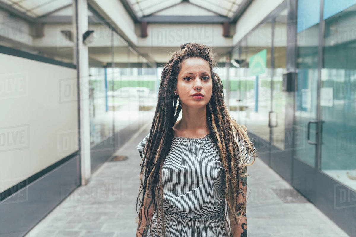 Woman inside building - Royalty-free Stock Photo | Dissolve