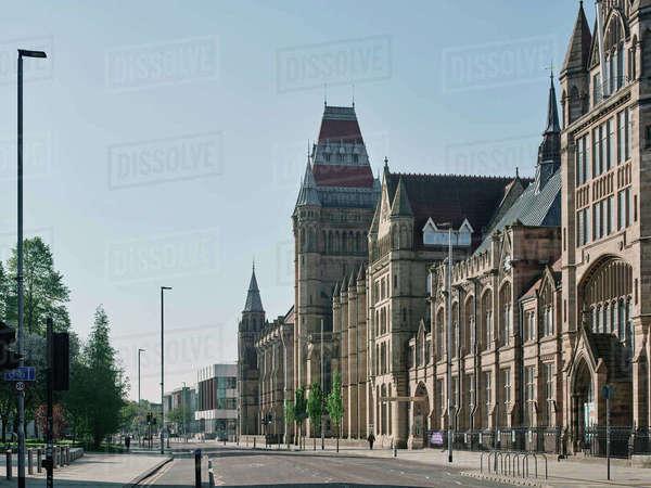 Deserted city centre streets in Manchester during lockdown period in ...