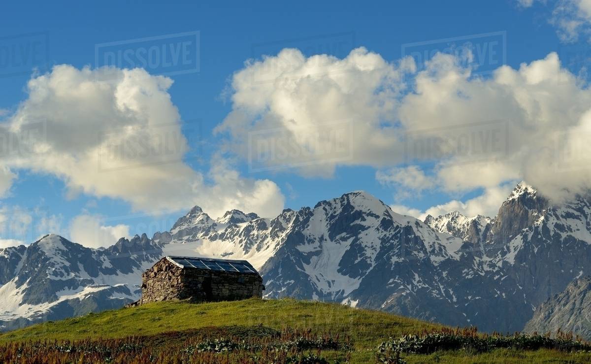 Barn on hill, Mazeri village, Svaneti, Georgia - Royalty-free Stock ...