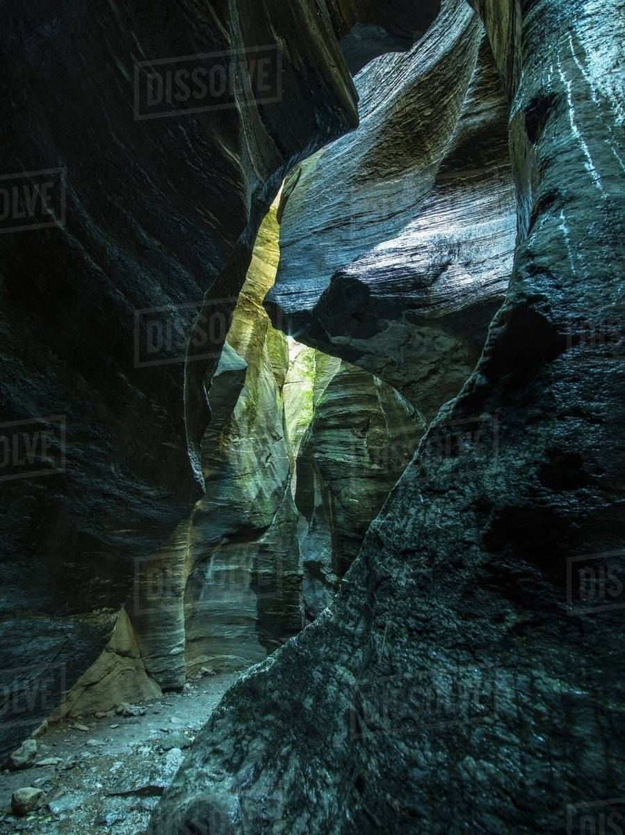 Crevice in rock formations - Royalty-free Stock Photo | Dissolve