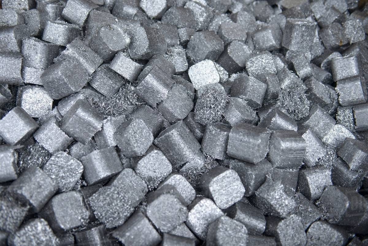 Close up of aluminium scrap in aluminium recycling plant - Stock Photo ...