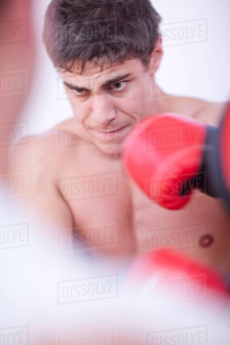 Close up portrait of boxer - Stock Photo - Dissolve