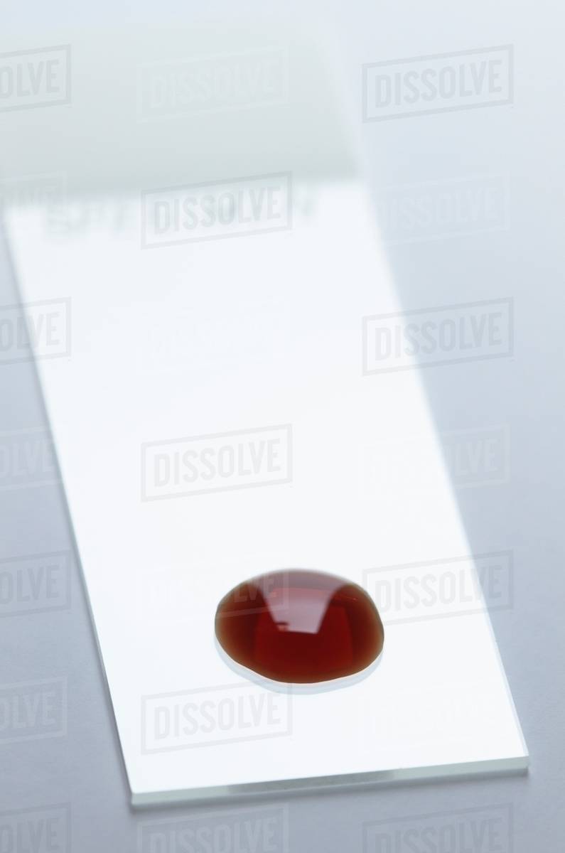 (Synthetic) Blood drop on a microscope slide - Royalty-free Stock Photo ...