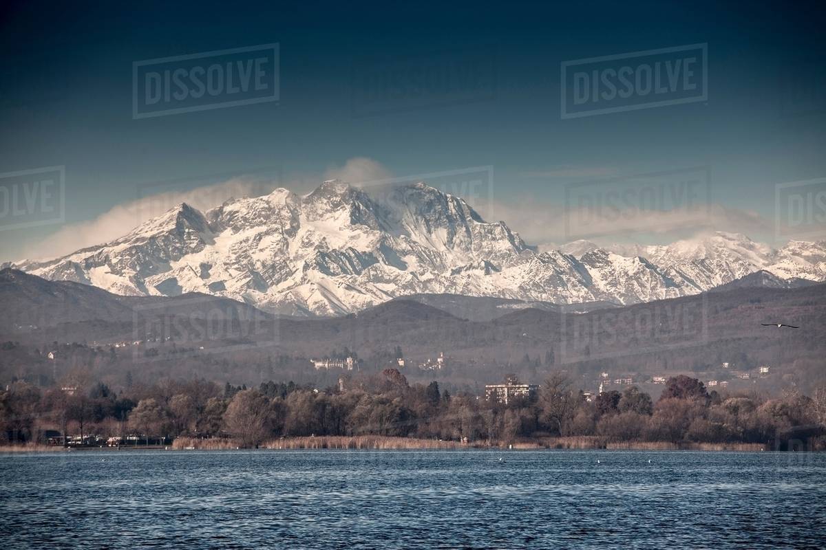 Mount Rosa beyond Lake Maggiore, Arona, Italy - Royalty-free Stock ...