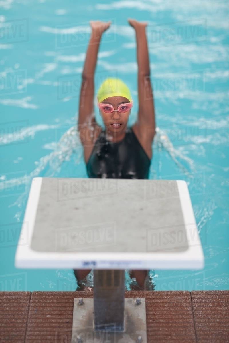 Girl backstroke training in swimming pool - Royalty-free Stock Photo ...