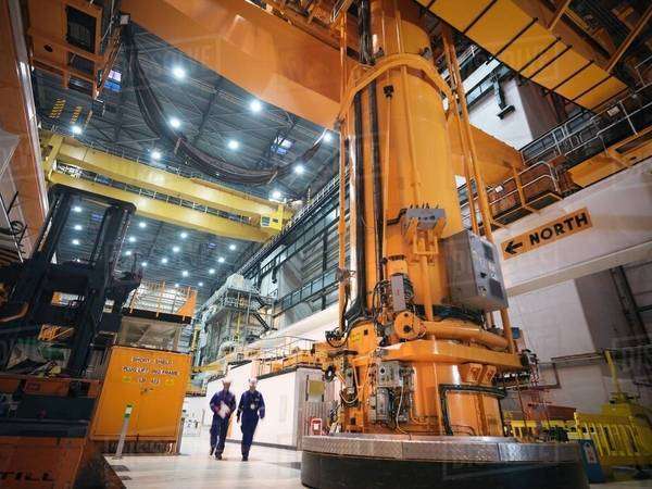 Charger machine in reactor hall of nuclear power station - Stock Photo ...