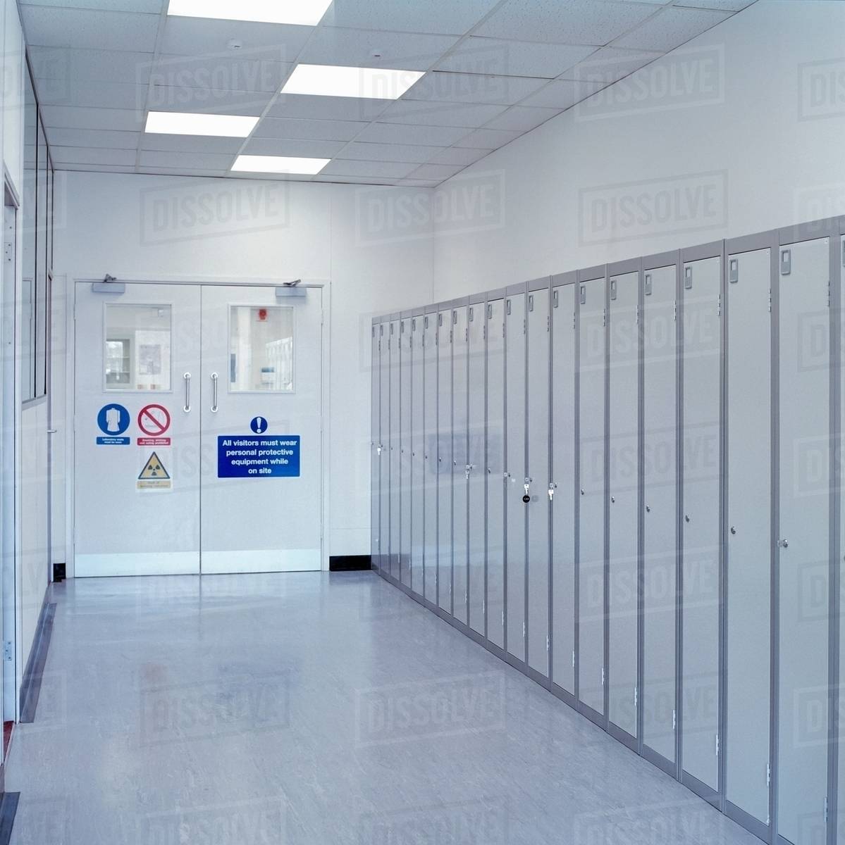 Locker corridor in laboratory - Stock Photo - Dissolve