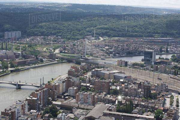 Aerial view of Liege - Royalty-free Stock Photo | Dissolve
