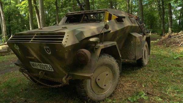 World War II German Army Armored fighting vehicle in camouflage is ...