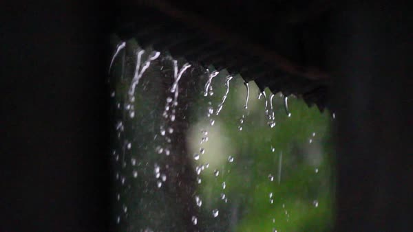 Rain running off a roof in a monsoon storm in Nepal - Stock Video ...