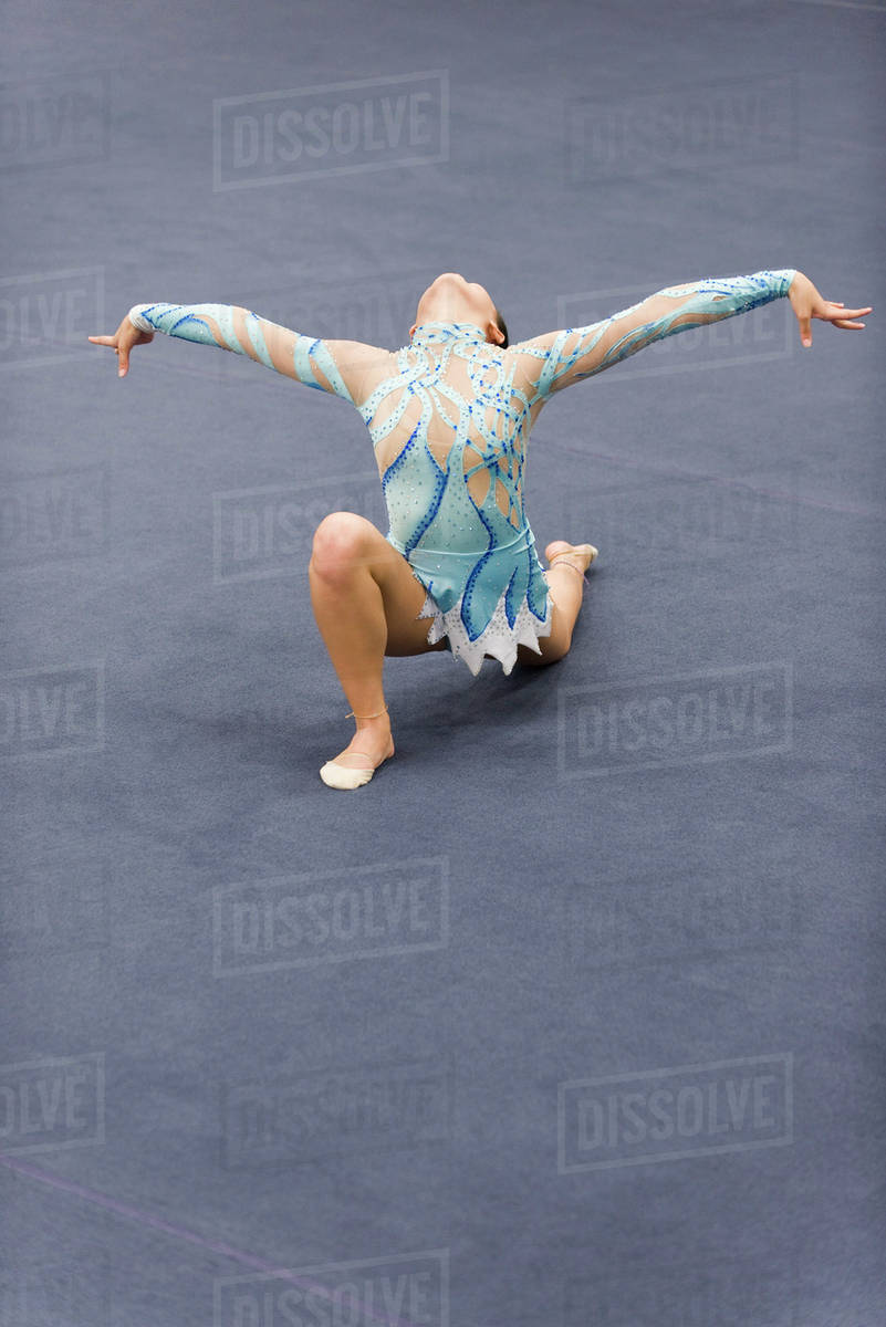 Female gymnast performing floor routine - Royalty-free Stock Photo ...
