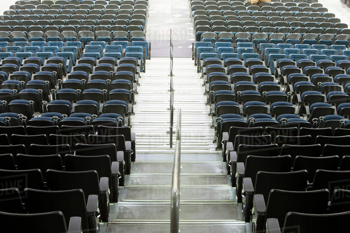Bleachers in stadium, high angle view - Royalty-free Stock Photo | Dissolve