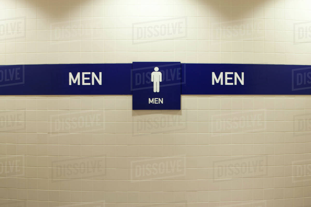 Men's restroom sign - Royalty-free Stock Photo | Dissolve