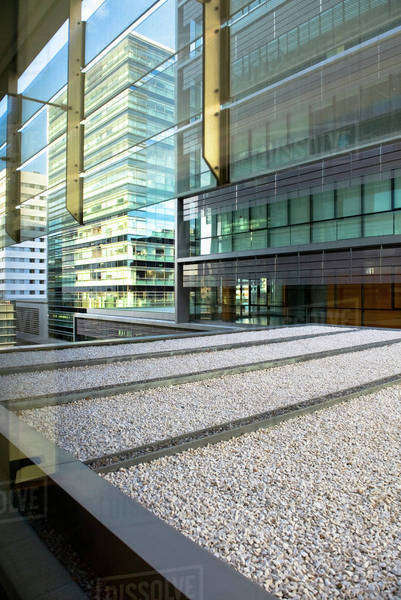 Roof of office building seen through window - Royalty-free Stock Photo ...
