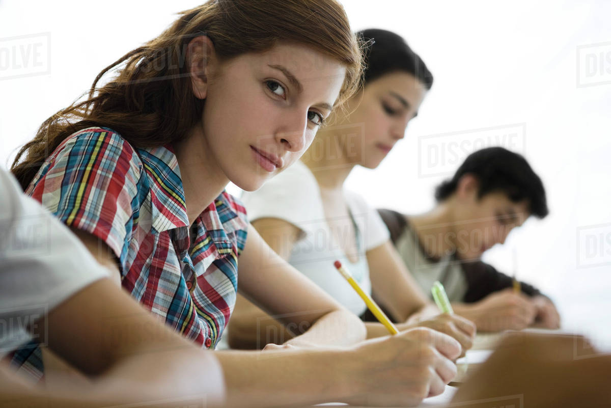 High school students busy with classwork - Royalty-free Stock Photo ...