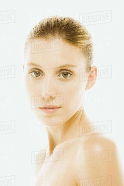 Young woman with bare shoulders, portrait - Royalty-free Stock Photo ...