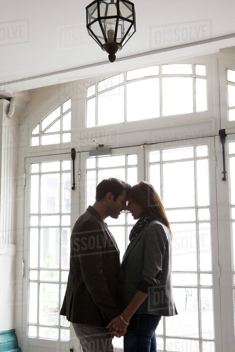 Couple sharing intimate moment together, silhouette - Royalty-free ...