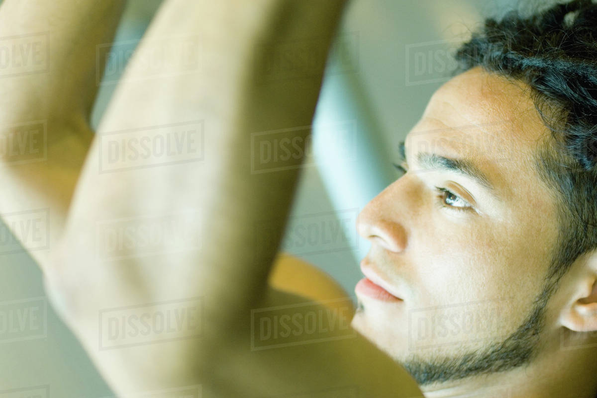 Man lifting weights, close-up, side view - Royalty-free Stock Photo ...