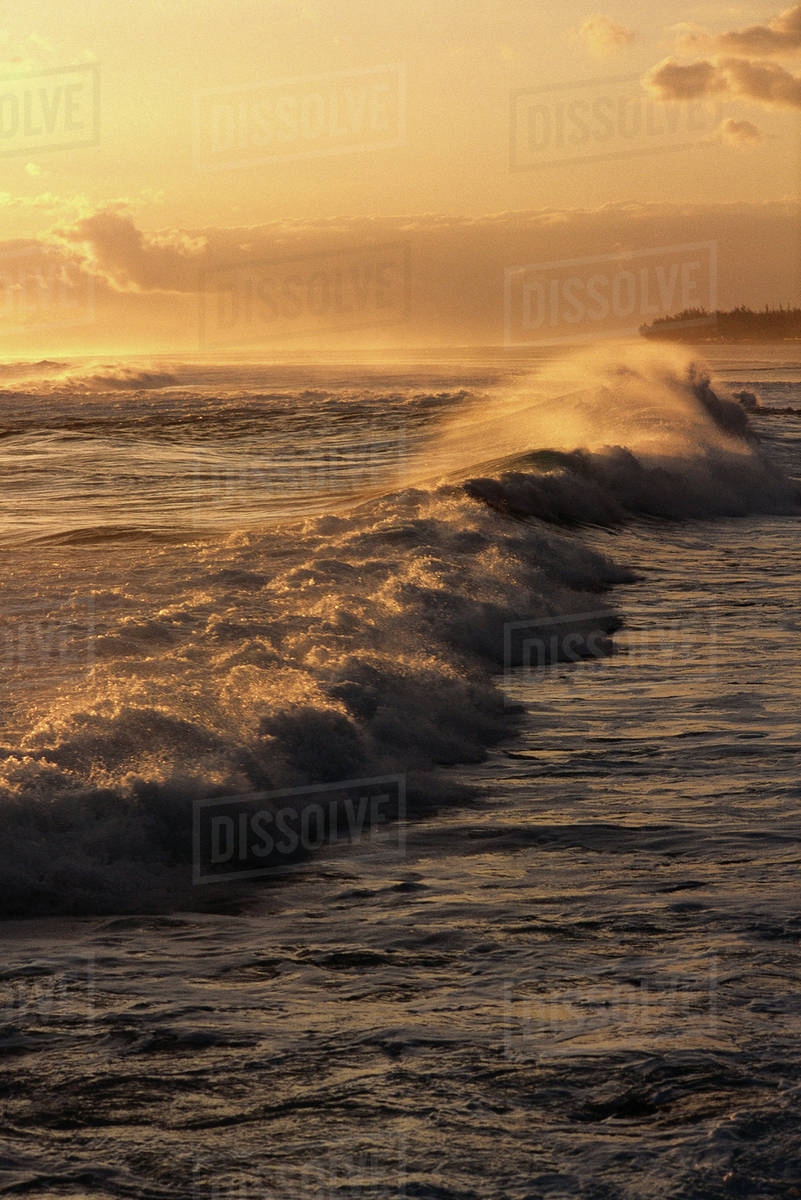 Rough waves at twilight - Royalty-free Stock Photo | Dissolve