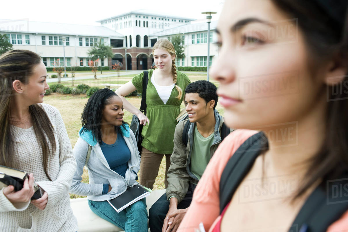 High school friends together after school - Royalty-free Stock Photo ...